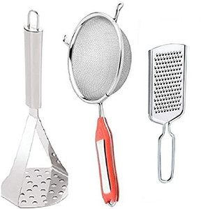 Fajs increation Stainless Steel Potato Masher, Soup Strainer & Cheese ...