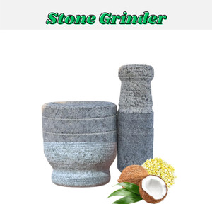 ANAJALM TRADERS Kalvam Mortar and Pestle Set Stone for Spices Khalbatta ...