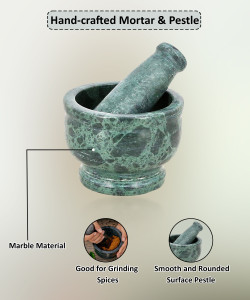 Primed Green Marble Mortar & Pestle / Imam Dasta / Kharal / Okhli ...