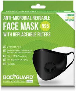 BodyGuard PM2.7 + N95 Antimicrobial Reusable Anti Pollution Mask with ...