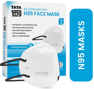 1MG BIS Approved FFP2 N95 Mask - Head Loop, 6 Layers Protection Face ...