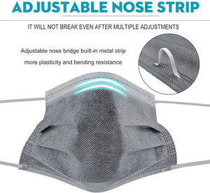 Mango People Pack of 100 Kids Grey Surgical face mask With Nose-Pin For ...