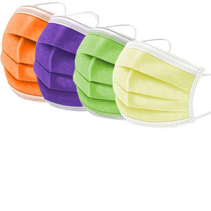 Mango People Pack of 100 Multicolor Surgical face mask With Nose-Pin ...