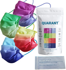 QUARANT 4 Ply Designer Protective Surgical Face Mask (Ombre Combo) with ...