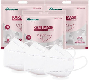 Romsons Kare Mask, N95 Respirators, with 6 Layer Protection (3 Pieces ...