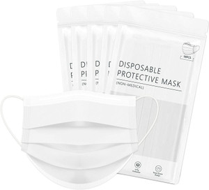 Mptrends Disposable Face Mask 3 Ply Breathable Face Mask with Elastic ...