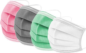 Mango People Pack of 100 Multicolor Surgical face mask With Nose-Pin ...