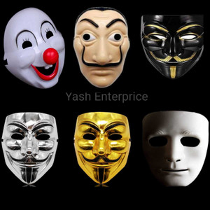 JAI GURU JI aaru singh.6 multicolor party wear mask pack Decorative ...