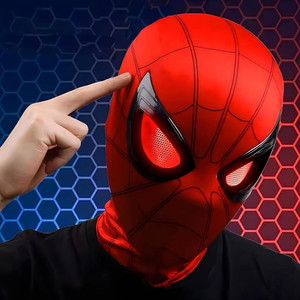 PROBEROS Illuminated Spider Man Mask with Moving Eyes for Cosplay Party ...