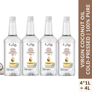COCO CRUSH Pack of 4 Virgin Coconut Oil | Cold Pressed | Hair, Body ...