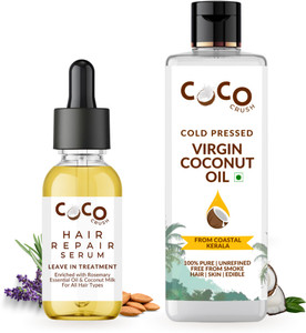 COCO CRUSH Pack of Virgin Coconut Oil & Leave-in Hair Serum with ...