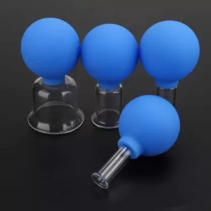 Ella Health & Beauty Glass Facial Cupping Set- 4pcs Silicone Vacuum ...