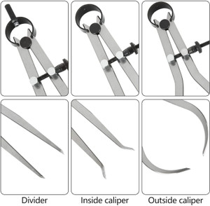 KALANJARI Spring Caliper Set 3 Pieces Inside, Outside & Divider 12 ...