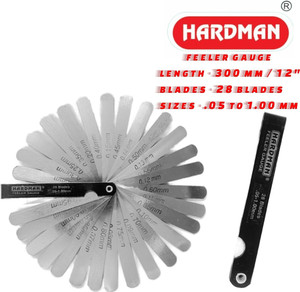 HARDMAN LENGTH 300 MM 28 BLADES FEELER GAUGE .05 TO 1.00 MM THICKNESS ...