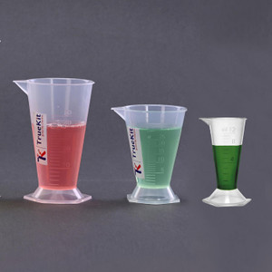 TRUEKIT Transparent Plastic Beaker Conical Measure with Graduation ...