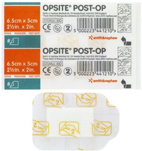 smith and nephew Opsite Post-Op Waterproof Dressing, Size - 6.5cm x 5cm ...