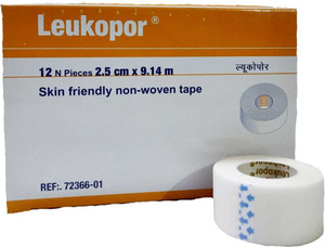 leukopor (2.5 cm x 9.14 m) Skin friendly non-woven TAPE ( 12 pcs ...