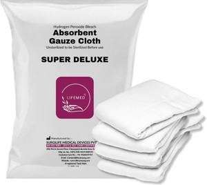 LIFEMED ABSORBENT GAUZE CLOTH SUPER DELUX (SIZE 90 CM X 18 MTRS) Pack ...