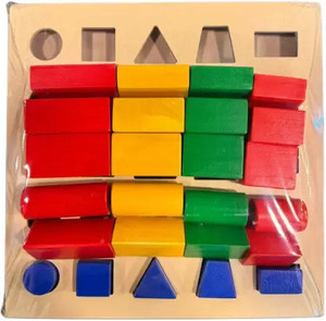 Biotronix Wooden Peg Board 25 peg with Multiple Shapes and Colors for ...