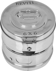 REVITI Dressing Drum 6x6 Stainless Steel smail medical tray Reusable ...