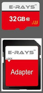 E-Rays Red 32 GB MicroSD Memory Card With Adopter Red 32 GB MicroSD ...