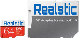 Realstic Ultra 64 GB MicroSD Card Class 10 Memory Card with adapter ...