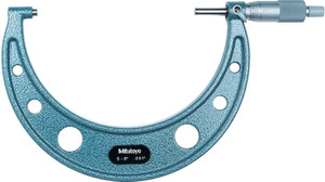 Mitutoyo Outside Micrometer, Baked-enamel Finish, Ratchet Stop, 5-6 ...