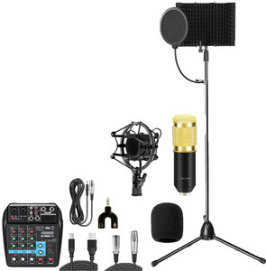 DawnRays 3 Panel Vocal Booth Microphone Isolation Shield with NB200 ...