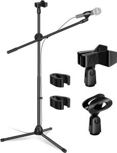 Testudo Adjustable Dual Microphone Stand Singing Condenser Mic Stand ...
