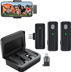 MOBIZAC Dual User Wireless Microphones for Video Recording ASMR Podcast ...