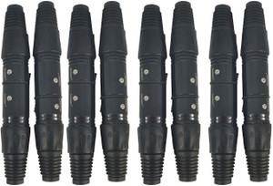 TZ SMART XLR 3 Pin Male/Female Audio Mic Microphone Connector, Black ...