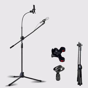 Techtest Heavy Duty Adjustable Dual Mic Stand Condenser Microphone ...