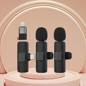 CLAIRBELL K9 Dual Wireless Microphone Plug &Collar Mic for Vlogging ...