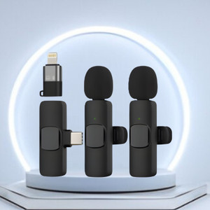 GUGGU K9 Dual Wireless Microphone Plug &Collar Mic for Vlogging/Live ...