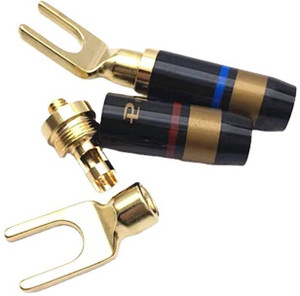 fdealz Banana Plug Male U/Y Spade Adapter Acoustic Terminal Carbon ...