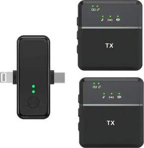 MOBIZAC Dual Wireless Mic with Noise Reduction for Mobile, Camera ...