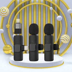 GUGGU K9 Dual Wireless Microphone Plug &Collar Mic for Vlogging/Live ...