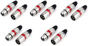 DIYtronics 5 Pair Audio 3Pin XLR Jack Microphone Mixer Connector 3 pin ...