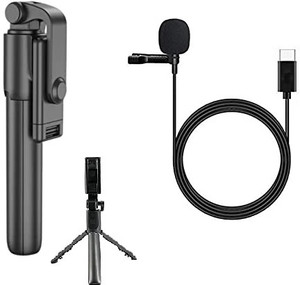 samipna Bluetooth Selfie Stick with type c mic Microphone 1.5 M Price ...