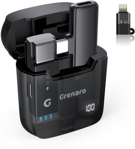Grenaro Wireless Mic Digital Display Mic For Youtube, Charging Case-3 ...