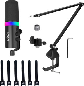 Kreo Sonik RGB Mic with Rod v2 BoomArm, XLR/USB Dynamic Mic for ...