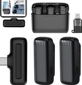 MOOZMOB Dual Wireless Mic with Charging Case Mic for Voice Recording ...