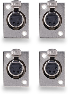 MX 4 Pin Mic Female Connector XLR Panel Mounting MX1888 (Pack of 4 ...