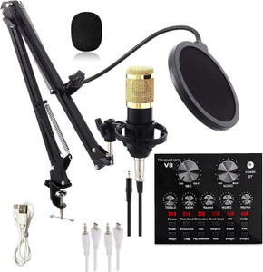 MOOZMOB Studio Microphone Kit with Sound Card Full Studio Mic Setup for ...
