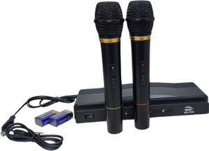 WON Double Pro wireless mic system handheld with VHF tech mic connect ...