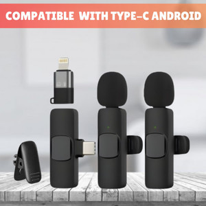 GUGGU K9 Dual (Wireless Microphone) Plug & Collar Mic for Live Stream ...