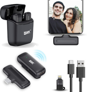 MAK Wireless Mic with Charging Case for Vlogging/Recording/Youtube For ...