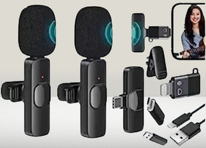 Bydye R607 K9 Bluetooth Interview/Vlogging Professional Mic Black (Pack ...