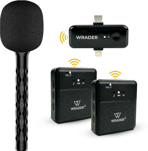 WRADER Reporter Microphone Stick with Wireless Mic with Noise ...