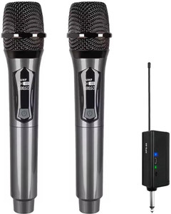 AMG Music UHF Wireless Karaoke Dynamic Mic Dual Microphone with ...